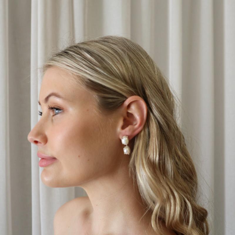 Sienna Grace Dangle Freshwater Pearl Earrings by Milane Collective ...