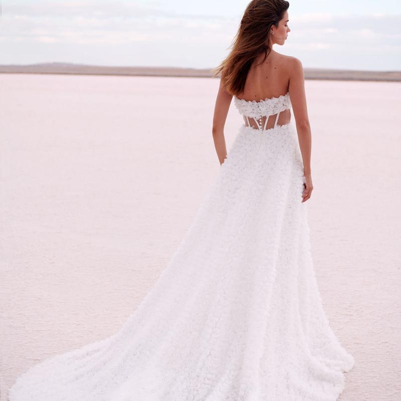 Roma Chiffon Rosette Wedding Dress by Jeune Bridal - LUV Bridal