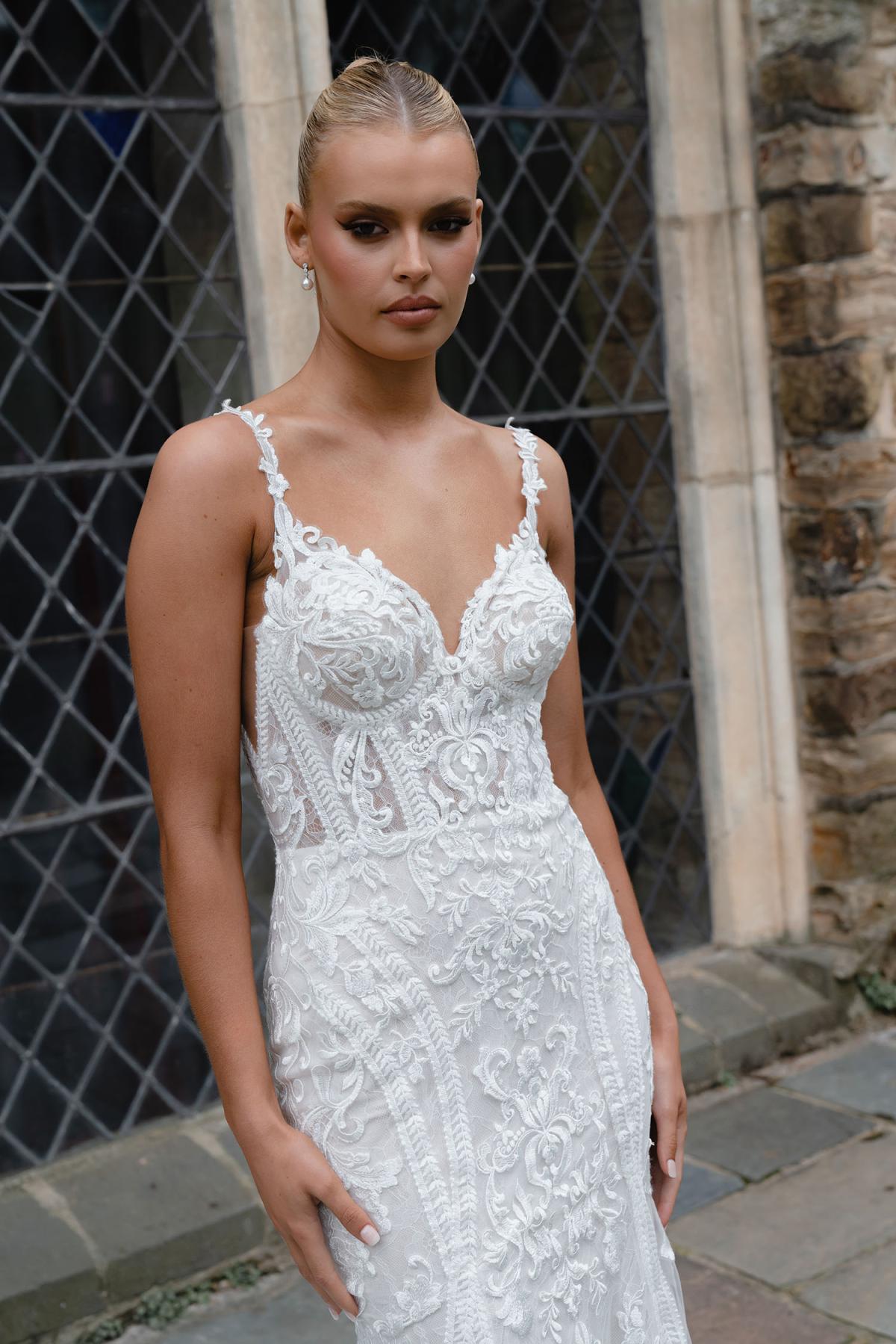 Leighton Sequin/Chantilly Wedding Dress by Evie Young Bridal | LUV Bridal